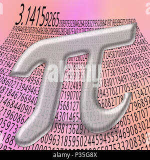 Digitally enhanced image of Greek letter Pi mathematical sign in space ...
