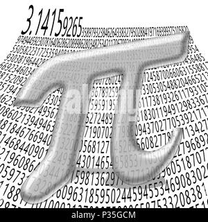 Digitally enhanced image of Greek letter Pi mathematical sign in space ...