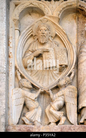 Creation Of Adam and Eve, God the Father relief by Wiligelmo, Modena ...