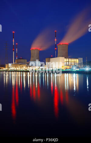 Nuclear power plant by night Stock Photo - Alamy