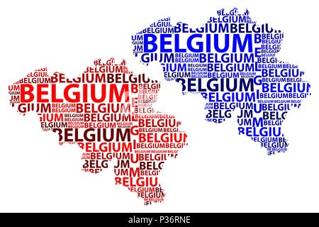 Sketch Belgium letter text map, Belgium - in the shape of the continent ...