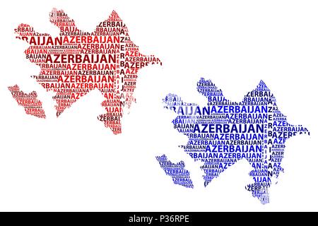 Sketch Azerbaijan letter text map, Azerbaijan - in the shape of the ...
