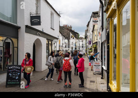 Bowness on Windermere town centre shops street road streets Cumbria ...