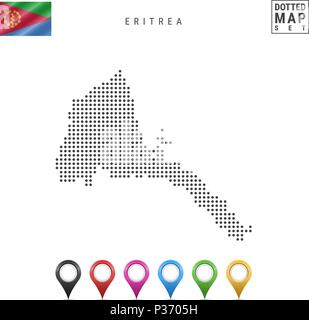 Eritrea editable outline map. Eritrean red border. Country name. Adjust ...