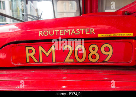 A number 15 bus, one of the Routemaster London double decker buses ...