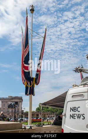 An NBC News outside broadcast van in use during the Royal Wedding ...