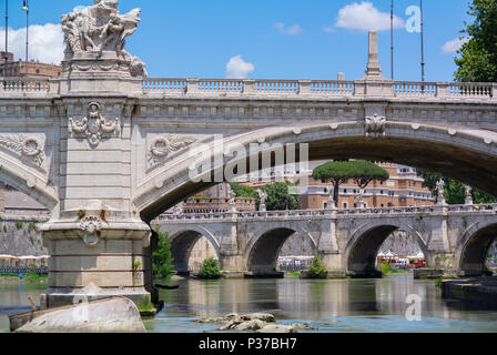 Ponte Vittorio Emanuele II on the Tiber River, Rome, Italy , Rivers ...
