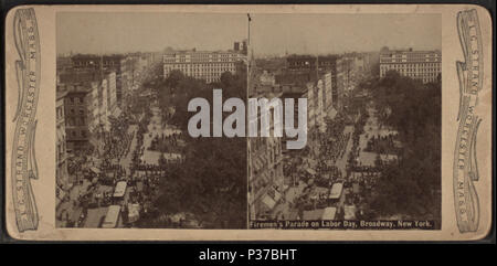 Firemen's Parade on Labor Day, Broadway, New York, from Robert N Dennis ...