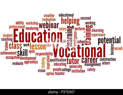 Vocational education, word cloud concept on white background Stock ...