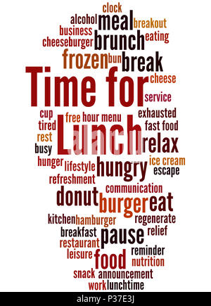 Lunch Time, word cloud concept on white background Stock Photo - Alamy
