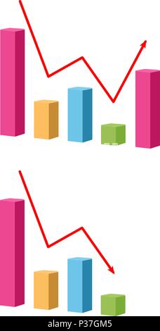 Chart with bars declining vector icon. Decrease sign icon. Finance graph symbol Stock Vector ...