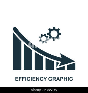 Efficiency Decrease Graphic icon. Monochrome style design from diagram collection. UI. Pixel ...
