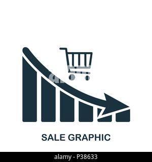 Sale Decrease Graphic icon. Mobile app, printing, web site icon. Simple element sing. Monochrome ...