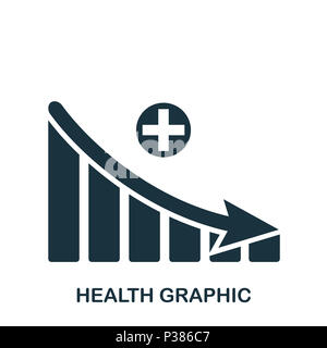 Health Decrease Graphic icon. Monochrome style design from diagram ...