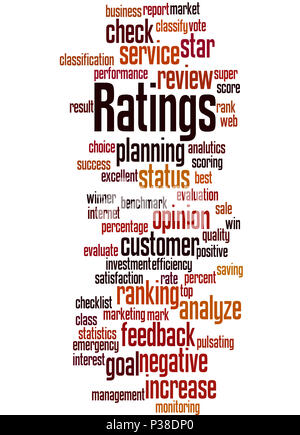 Ratings, word cloud concept on white background Stock Photo - Alamy