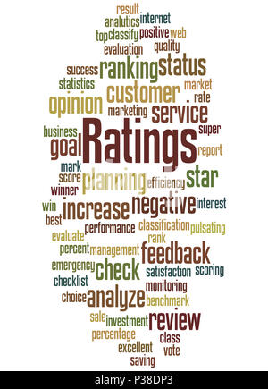 Ratings, word cloud concept on white background Stock Photo - Alamy