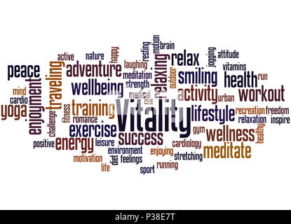 Vitality, word cloud concept on white background Stock Photo - Alamy