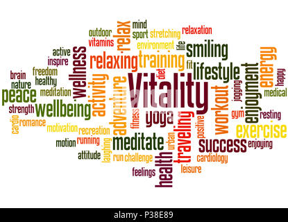 Vitality, word cloud concept on white background Stock Photo - Alamy