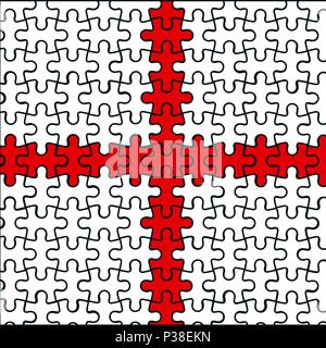 Puzzles. Black symbol on white background. Simple illustration. Flat ...