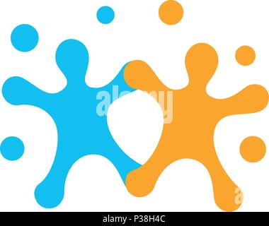 Human logo, mutual aid icon, people together abstract logotype. People ...