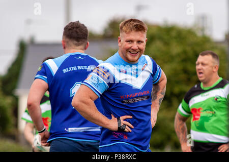 Pyle, Wales. 16th June, 2018. Bridgend Blue Bulls host Rhondda Outlaws ...