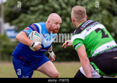 Pyle, Wales. 16th June, 2018. Bridgend Blue Bulls host Rhondda Outlaws ...