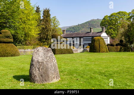 In the hall of Plas Newydd, Llangollen, Wales, UK. It was home to the ...