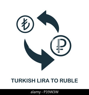 Ruble To Turkish Lira icon. Mobile app, printing, web site icon. Simple element sing. Monochrome ...