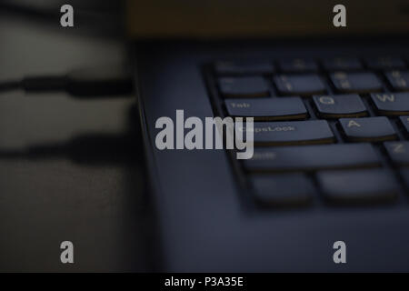Laptop Keyboard Power Button and USB Port Attached Stock Photo - Alamy