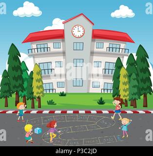 illustration of a kids playing a number game Stock Vector Image & Art ...