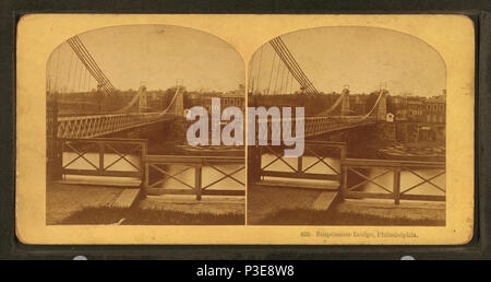 Suspension bridge, Philadelphia, by Kilburn Brothers 3 Stock Photo - Alamy