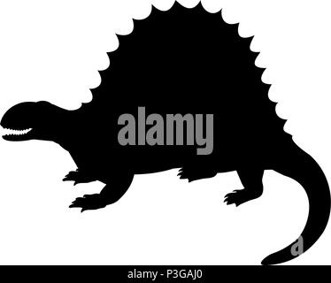 Dinosaur silhouette. Spinosaurus black silhouette. Vector illustration isolated on white ...
