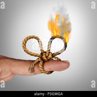 Remember knot and reminder symbol as a string tied on a finger to ...