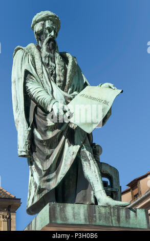 Gutenberg statue Strasbourg by David D'Angers 1840, Chamber of Commerce ...