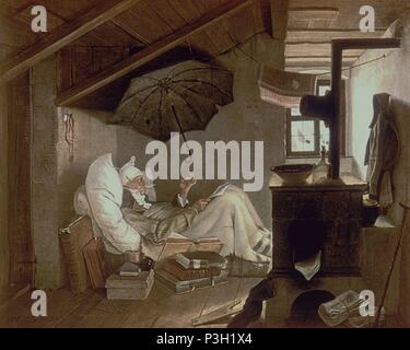 The Poor Poet, Spitzweg, Carl, 1839 Stock Photo - Alamy