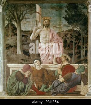 The Resurrection of Christ, fresco by Piero della Francesca, circa 1463 ...