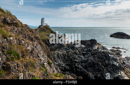 Tŵr Mawr lighthouse (meaning "great tower" in Welsh), on Ynys Llanddwyn ...
