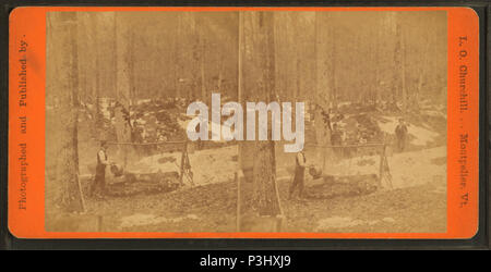 Boiling sap over open fires, by L. O. Churchill Stock Photo - Alamy