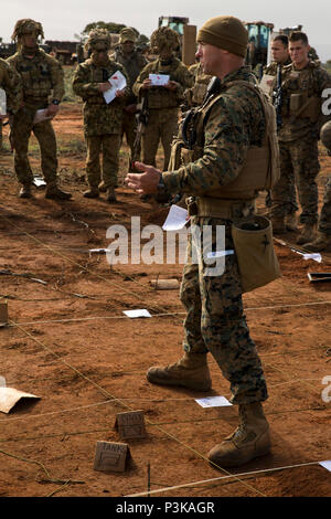 Maj. Christopher W. Simpson, Company C Commander, reminds his Marines ...