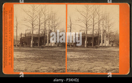 Burned wood frame building, Kalamazoo, Mich.; Burned wood frame ...