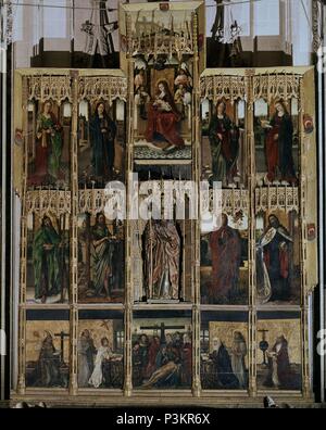 Gothic retablo in the Capilla Mayor (main chapel) in the Toledo ...