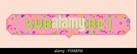 Vector pixel art 8bit subscribe sticker Stock Vector Image & Art - Alamy