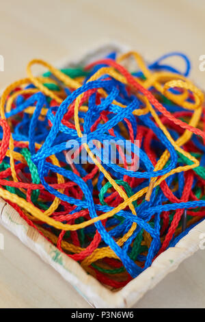 Set of colorful strings for school crafts Stock Photo - Alamy