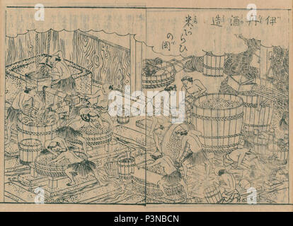Scene of Sake production at Itami, from Nihon sankai meisan zue ...