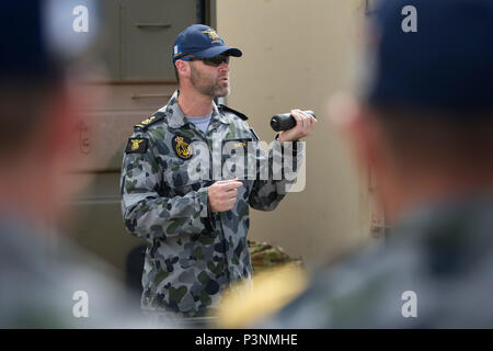 Petty Officer Clearance Diver Travers Smith explains the equipment used ...