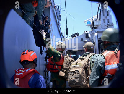 A french coast guard boat during the Tall Ships Race in St Malo ...