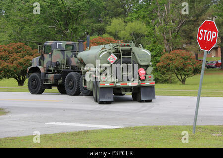 A student drives a M970 semitrailer refueler truck during the road ...