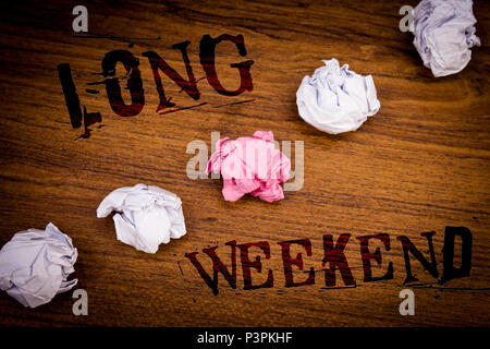 Handwriting texts Long Weekend. Concept meaning Short vacation Holiday ...