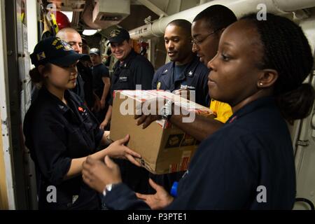 Photograph of a US Navy mail call during WWII in the Pacific, capturing ...