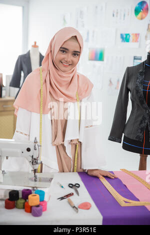 Asian Woman fashion designer cloth tailor creative working for new ...